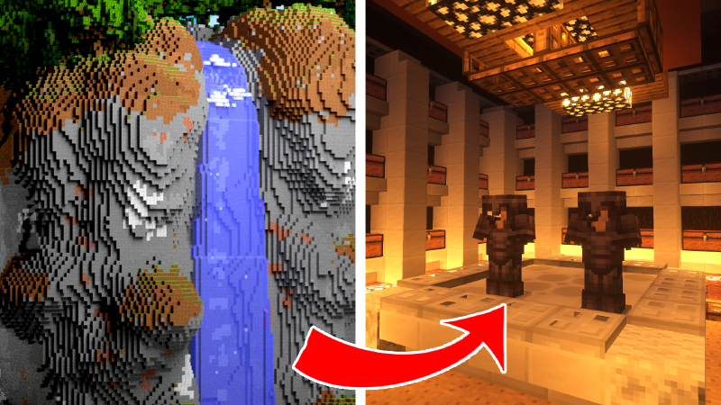 Waterfall Base in Minecraft Marketplace | Minecraft